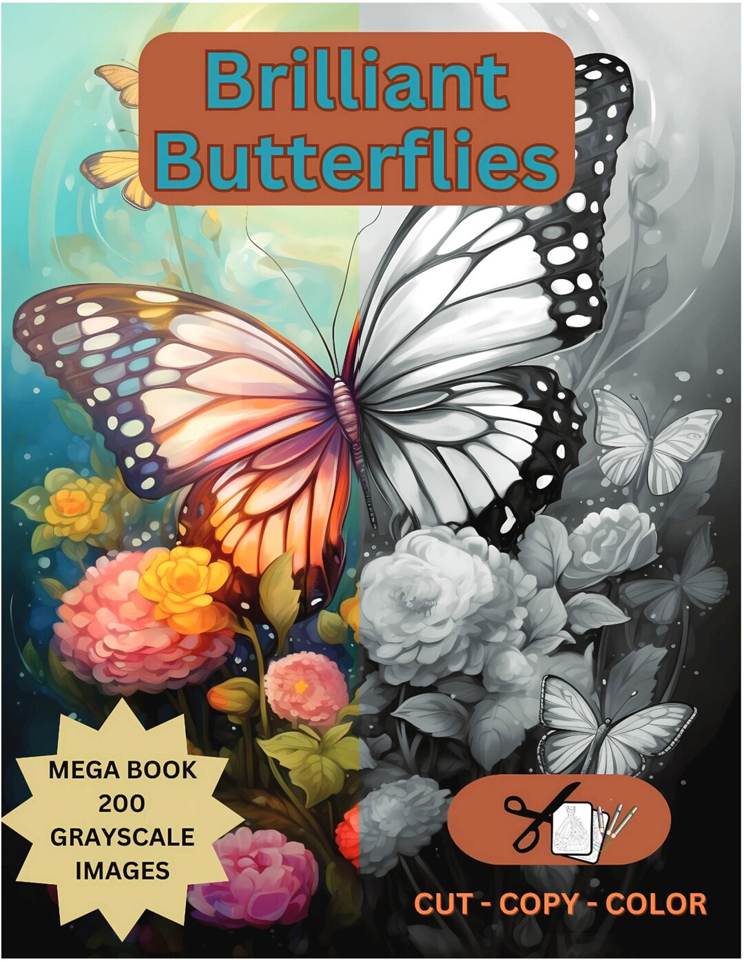 Brilliant Butterflies Mega Coloring Book Butterfly Coloring Book ...