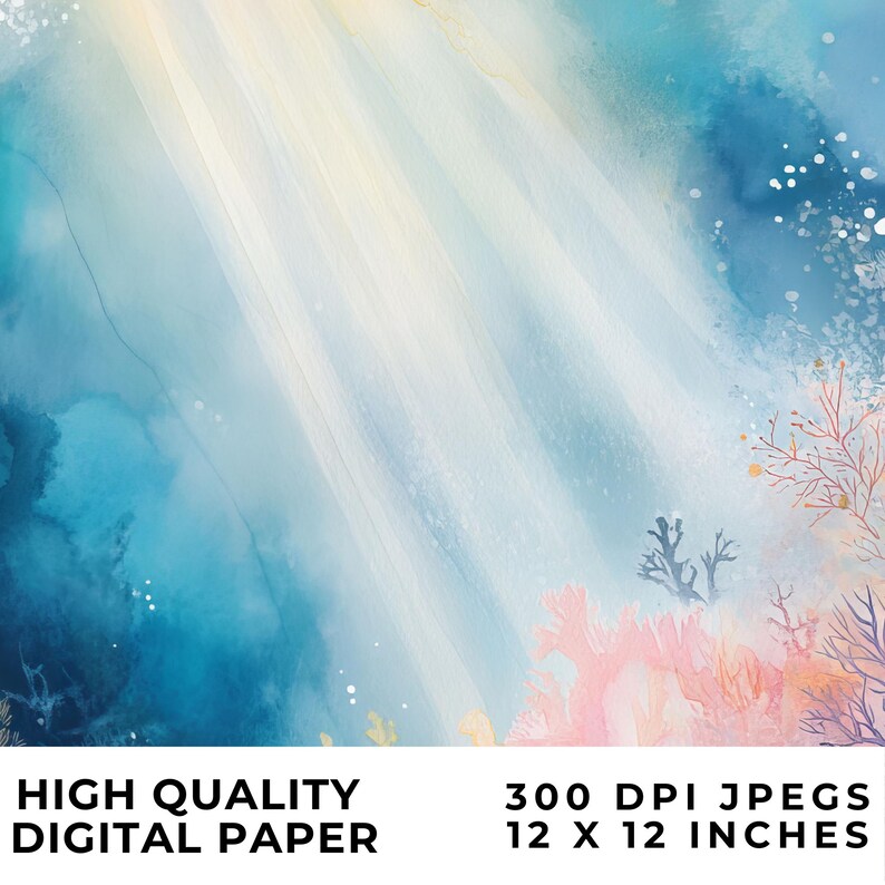 Under the Sea Digital Papers, Instant Download, Ocean Backgrounds ...