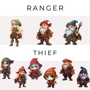 Cute Kids RPG Characters Clipart: Gnome INSTANT DOWNLOAD Role-playing ...