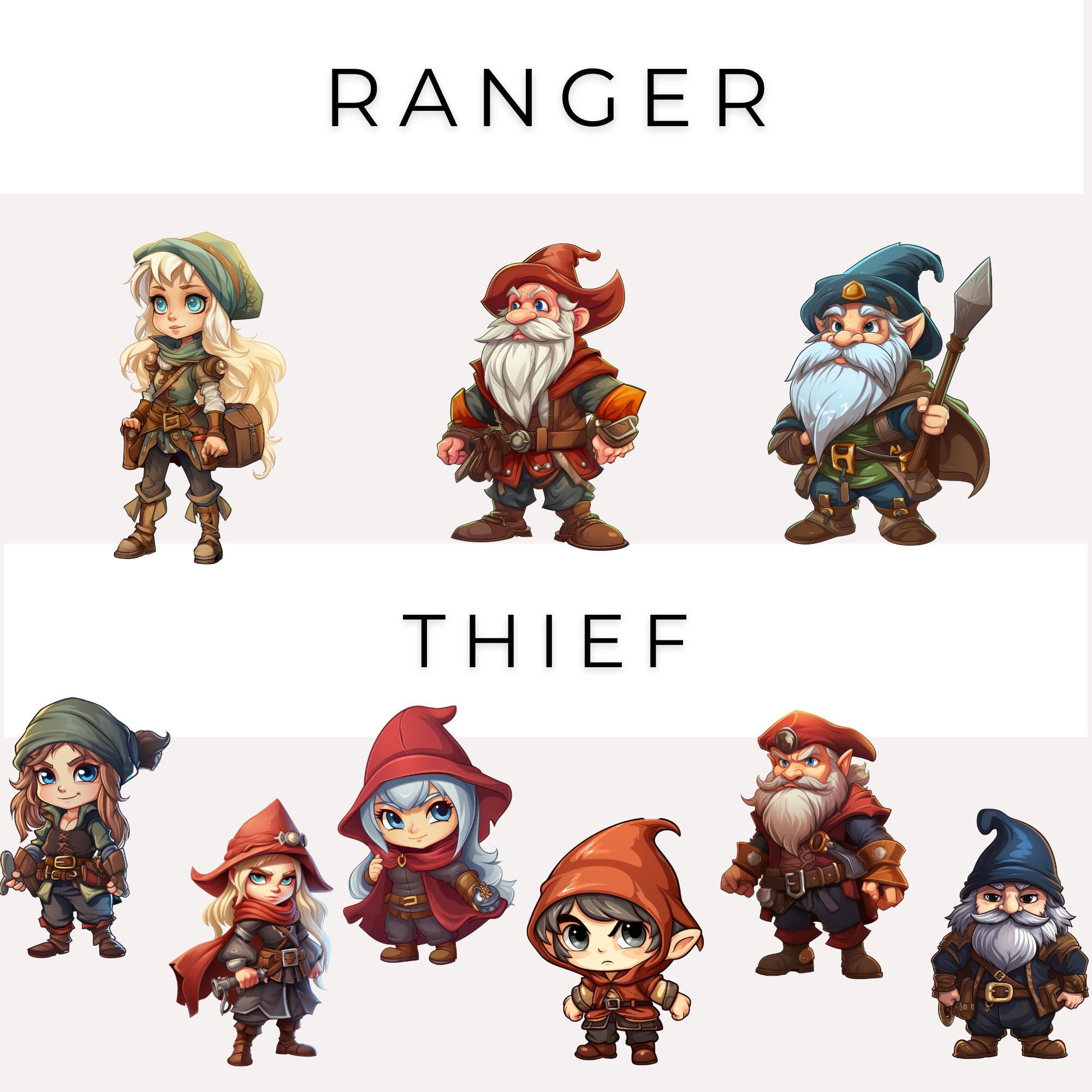 Cute Kids RPG Characters Clipart: Gnome INSTANT DOWNLOAD Role-playing ...
