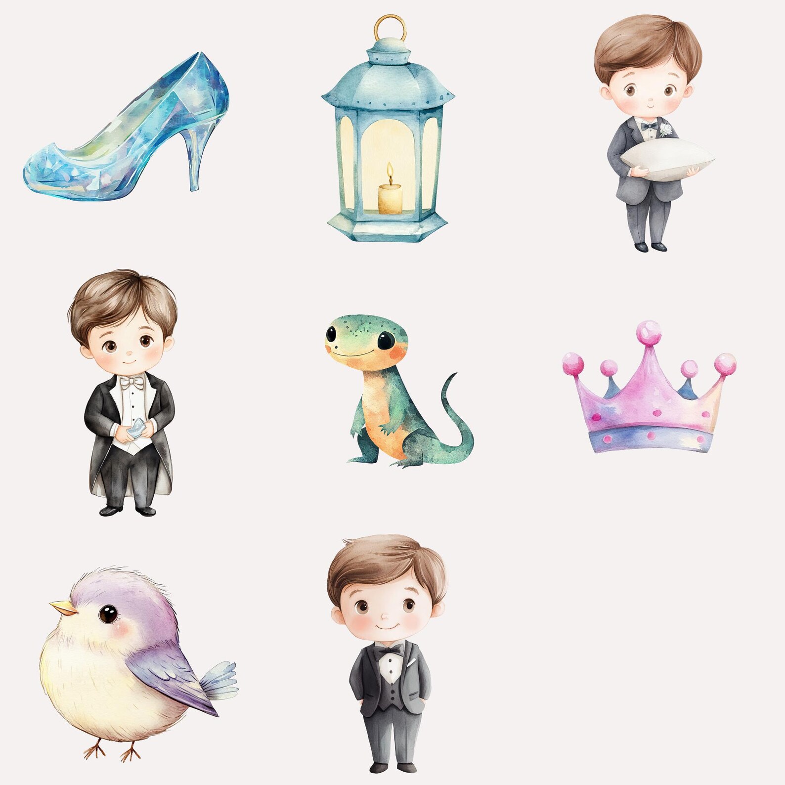 Watercolor Cinderella Clipart, Instant Download, Fairy Tale Princess ...