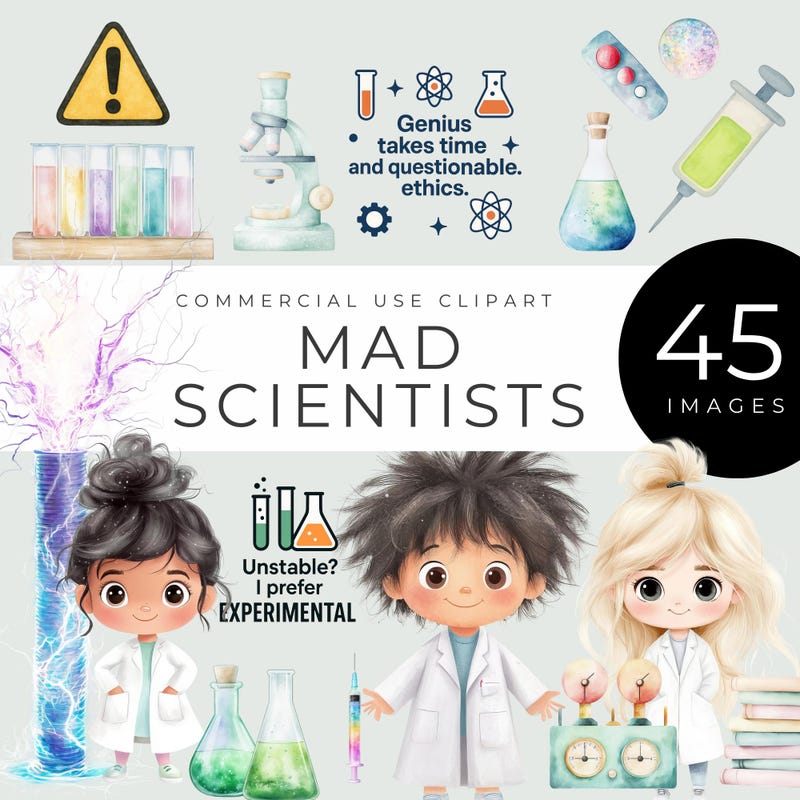 Mad Scientist Clipart - Etsy