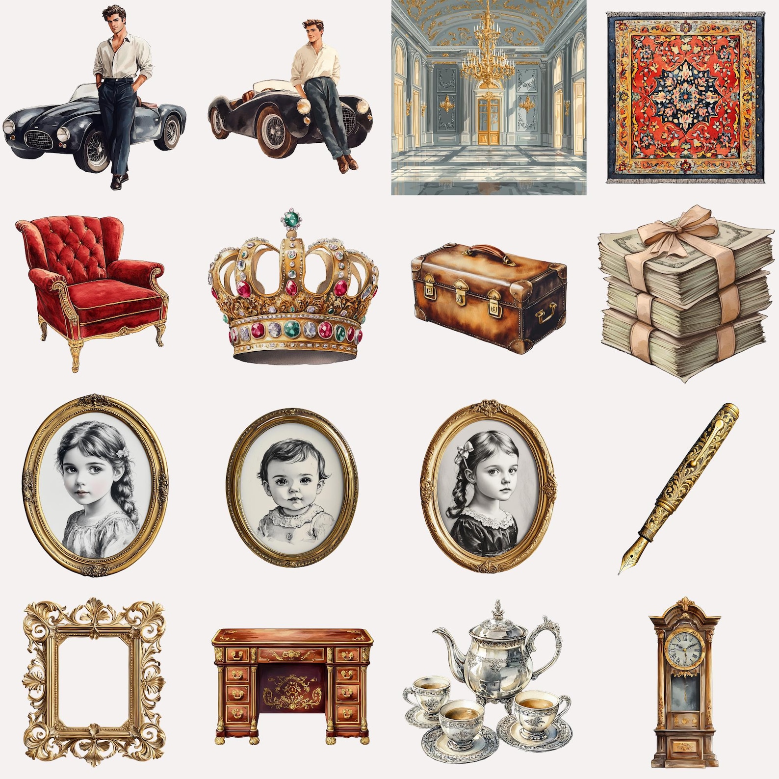 Old Money Aesthetic Clipart, Instant Download, Luxury Aristocratic ...