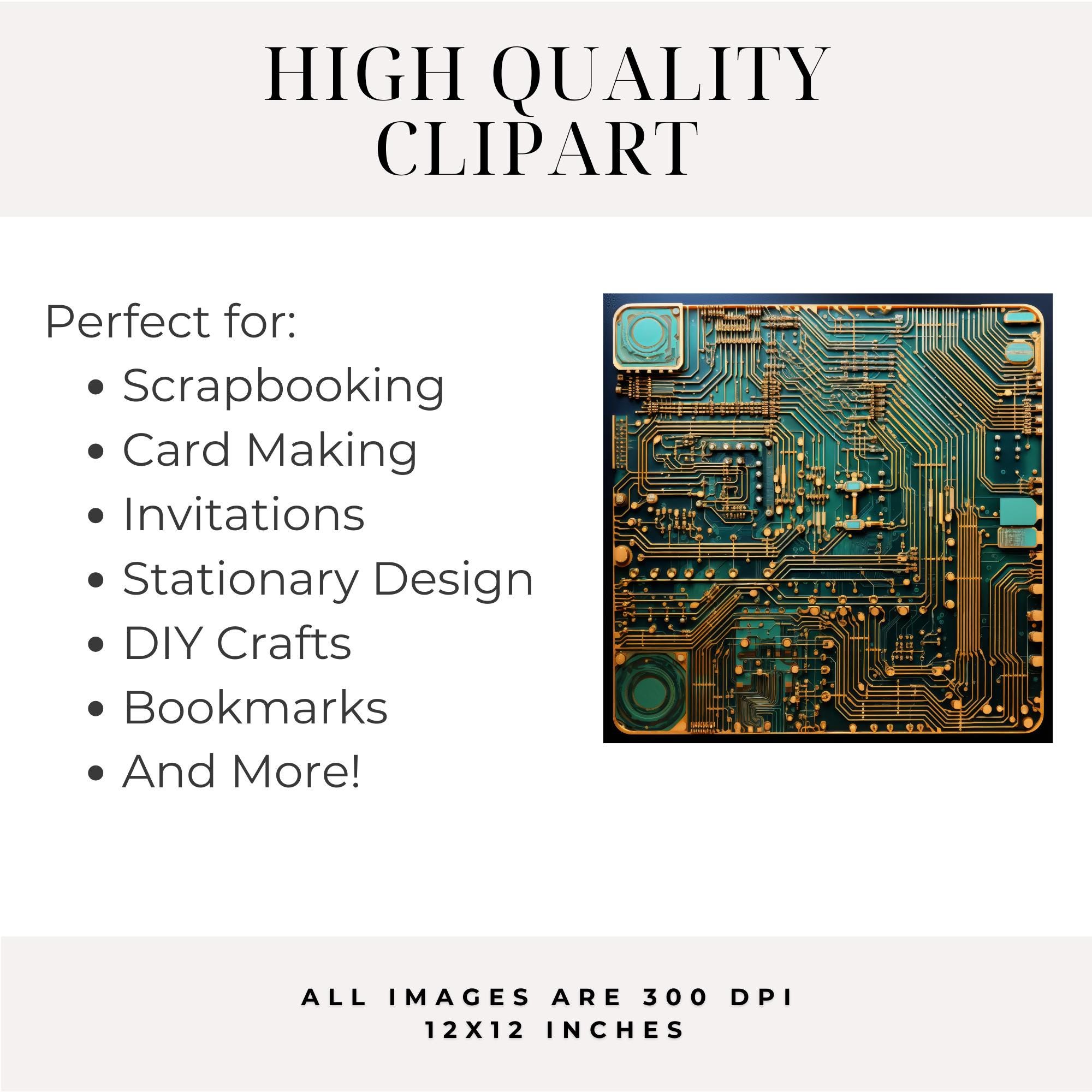 Circuit Board Digital Paper Pack INSTANT DOWNLOAD Green Computer ...