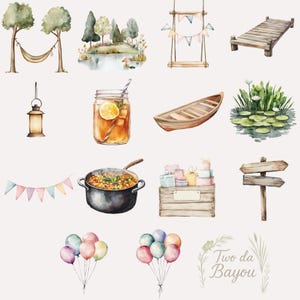 On the Bayou Party Clipart, INSTANT DOWNLOAD, Two Da Bayou Birthday PNG ...