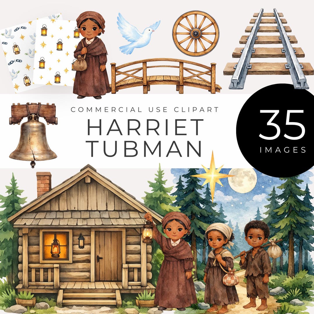 Harriet Tubman Clipart, Underground Railroad Graphics, Black History ...