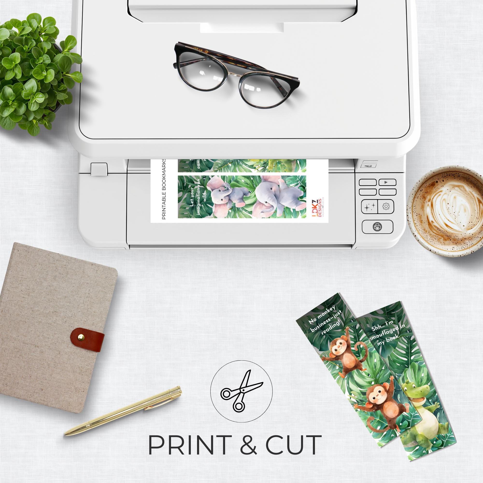 Cute Jungle Animal Bookmarks, Instant Download, Safari Page Markers ...