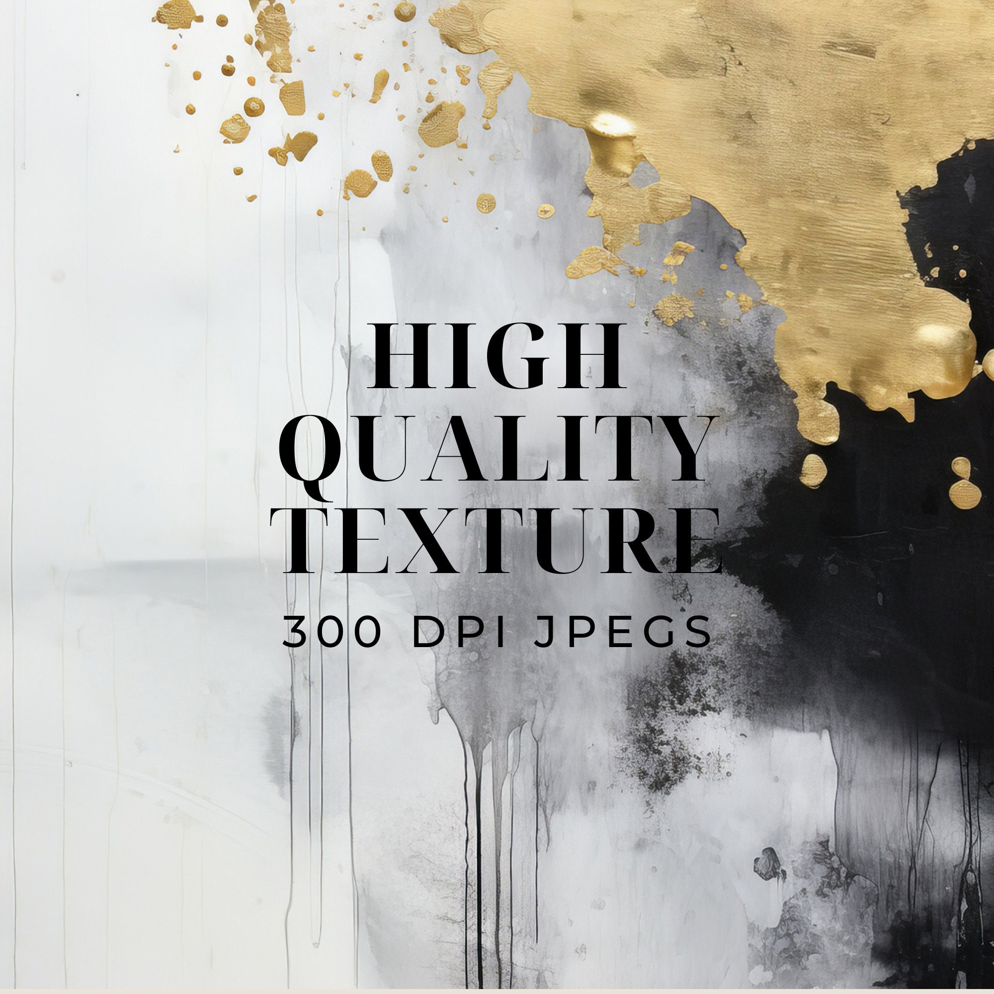Black, White & Gold Watercolor Textures INSTANT DOWNLOAD Sophisticated ...