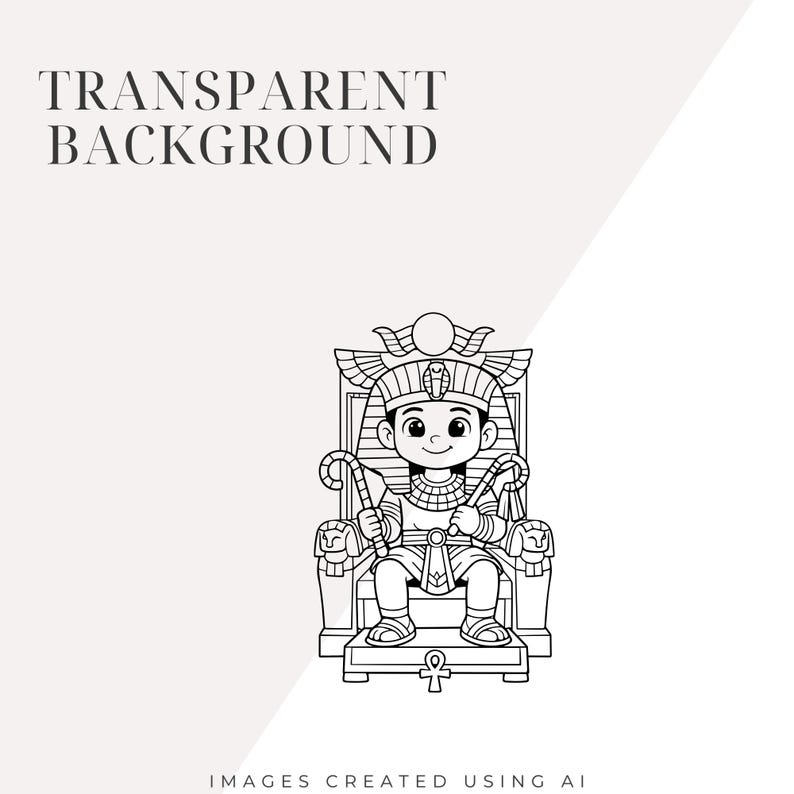 Ancient Egypt SVGs, Kids Black and White Line Art Graphics, Pharaohs ...