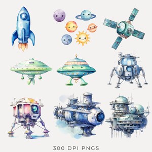 Watercolor Astronaut Clipart INSTANT DOWNLOAD Nursery Décor, Outer ...