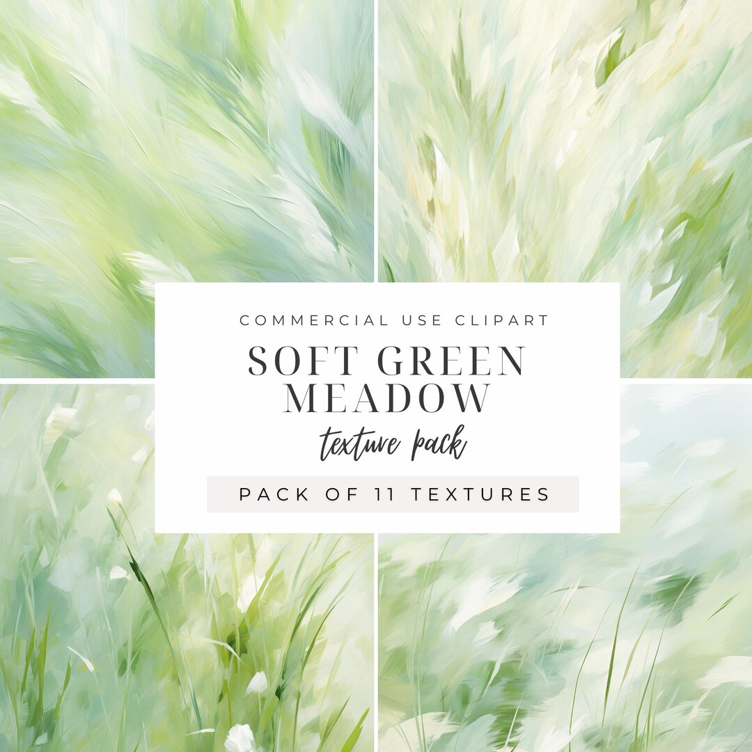 Soft Green Meadow Watercolor Textures INSTANT DOWNLOAD Pastel Field ...