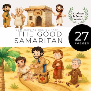 Good Samaritan Clipart, Instant Download, Bible Story PNG, Sunday ...
