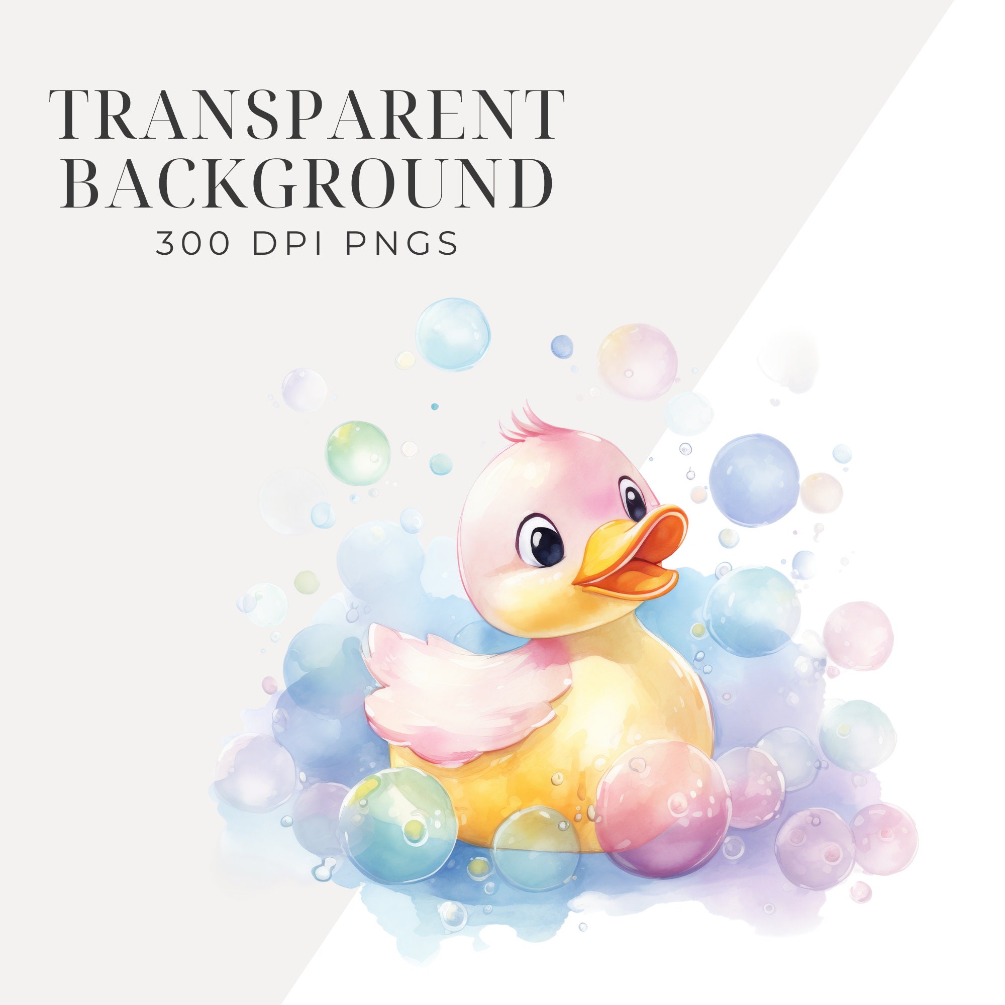 Rubber Duck in Bubbles Clipart INSTANT DOWNLOAD Bubble Bath Time Fun ...