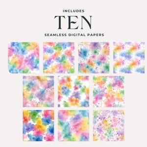 Rainbow Splash Digital Papers, Instant Download, Seamless Bright ...