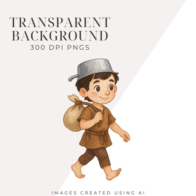 Watercolor Johnny Appleseed Clipart, Instant Download, Cute Images of ...