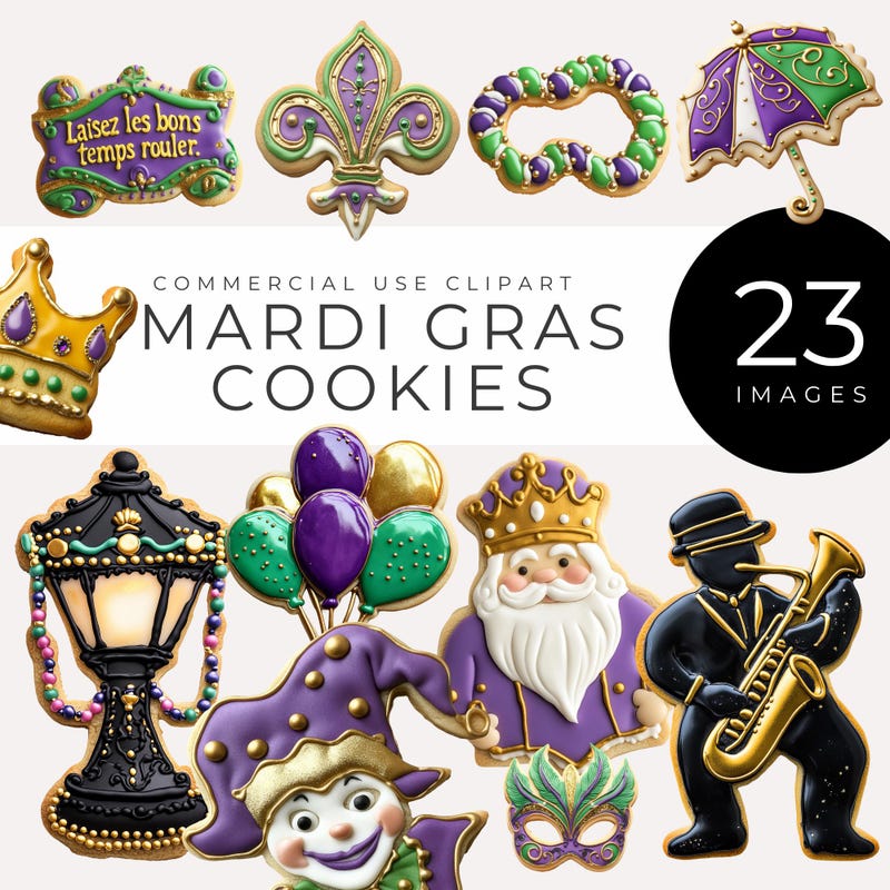 Mardi Gras Cookies - Etsy