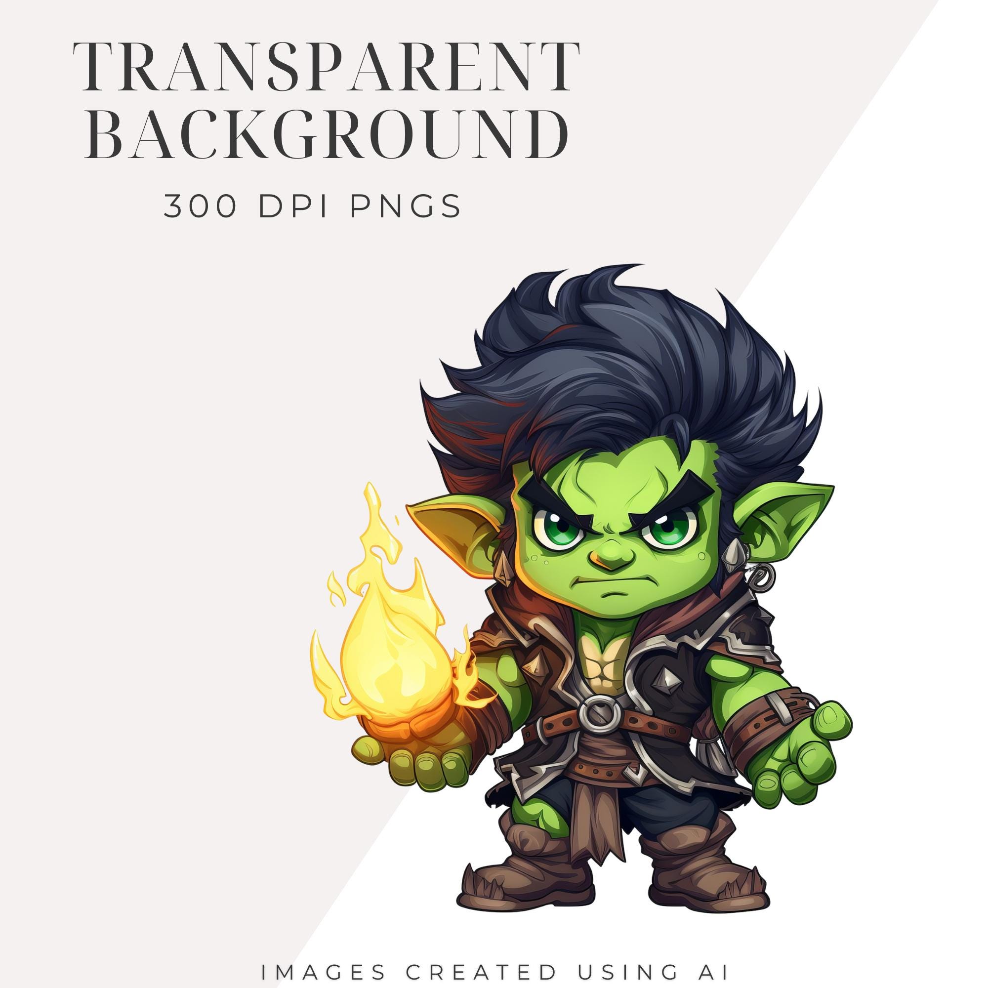Cute Orc Kids RPG Characters Clipart INSTANT DOWNLOAD Orc Persona ...