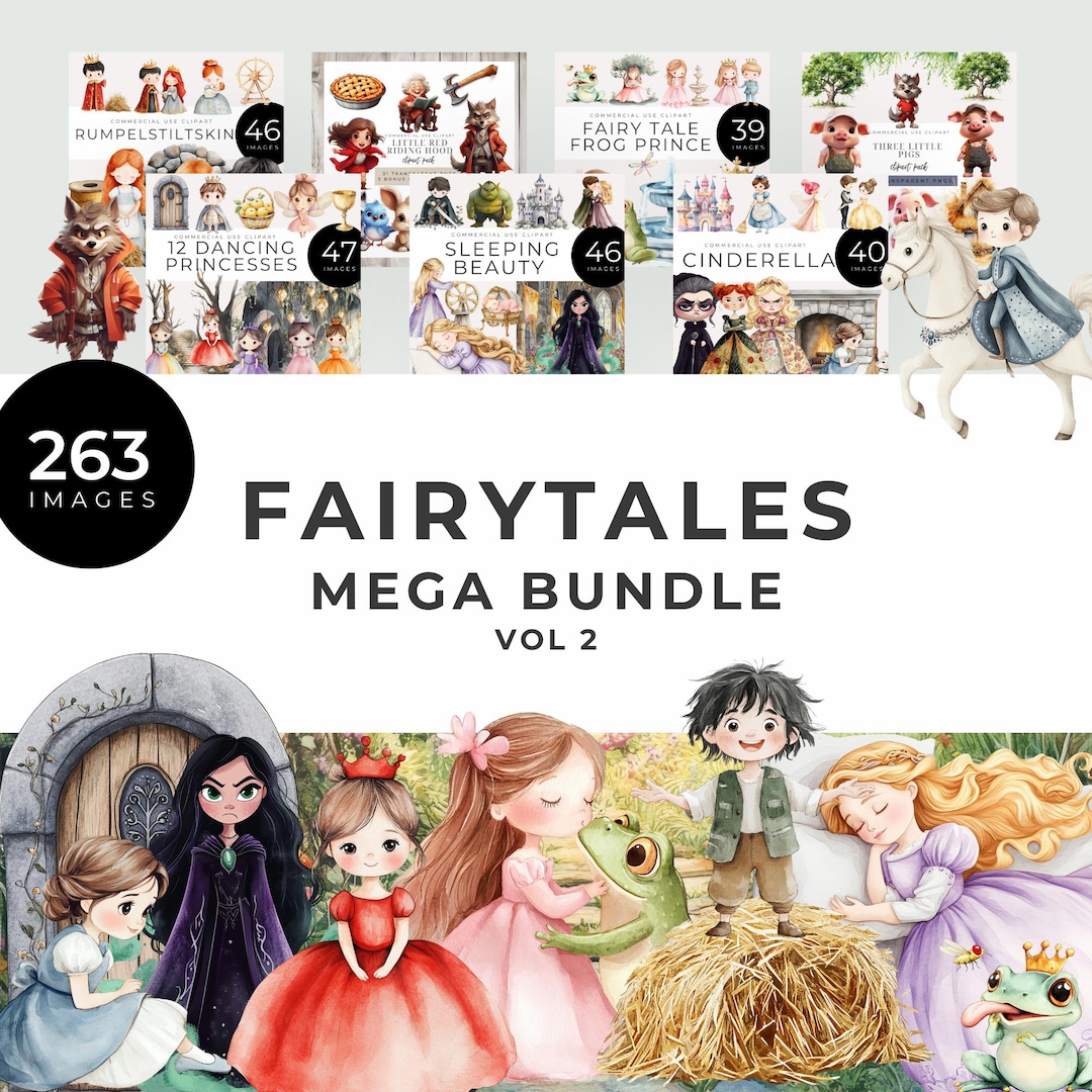 Fairytale Mega Clipart Bundle, Instant Download, Sleeping Beauty ...