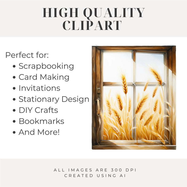 Wheat Field Clipart INSTANT DOWNLOAD Rustic High-quality Watercolor ...
