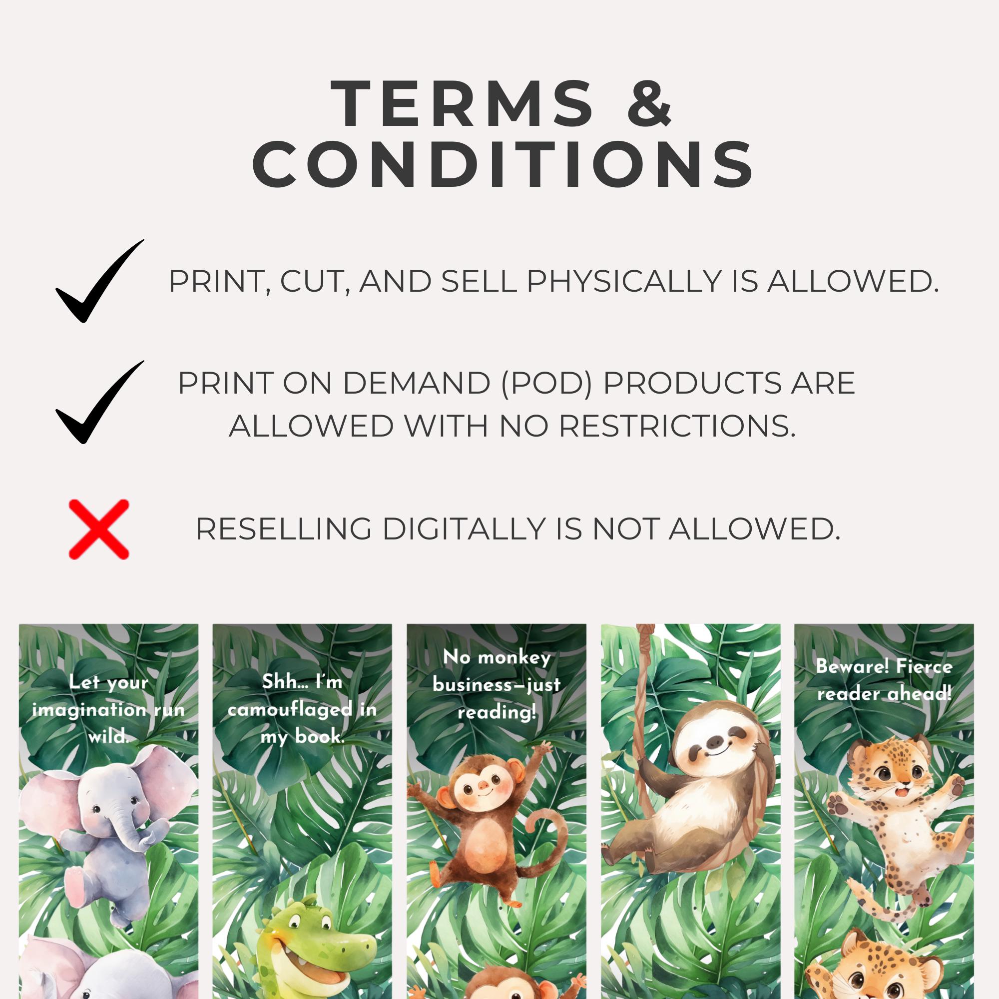 Cute Jungle Animal Bookmarks, Instant Download, Safari Page Markers ...
