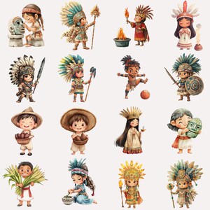 Cute Mayan & Aztec Civilization Clipart, Instant Download, Ancient ...