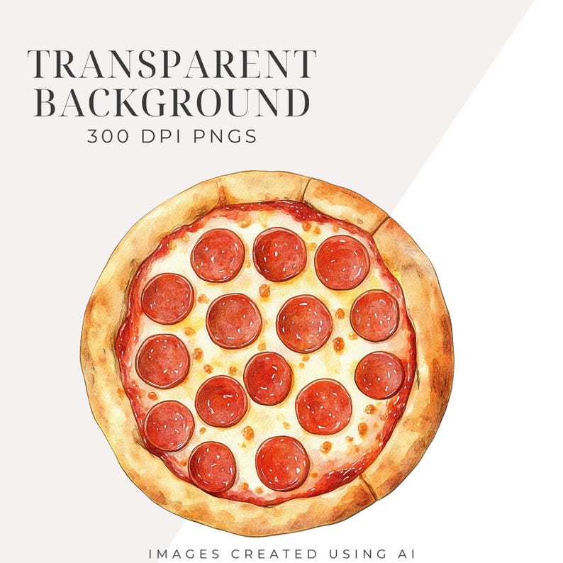 Pizza Toppings Clipart INSTANT DOWNLOAD Cute Food Illustrations ...