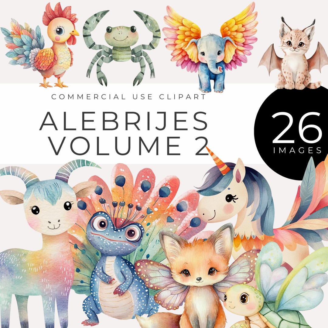 Cute Watercolor Alebrije Clipart INSTANT DOWNLOAD Mystical Animal ...