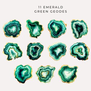 Emerald Green Geode Clipart INSTANT DOWNLOAD Luxury Abstract Agate Art ...