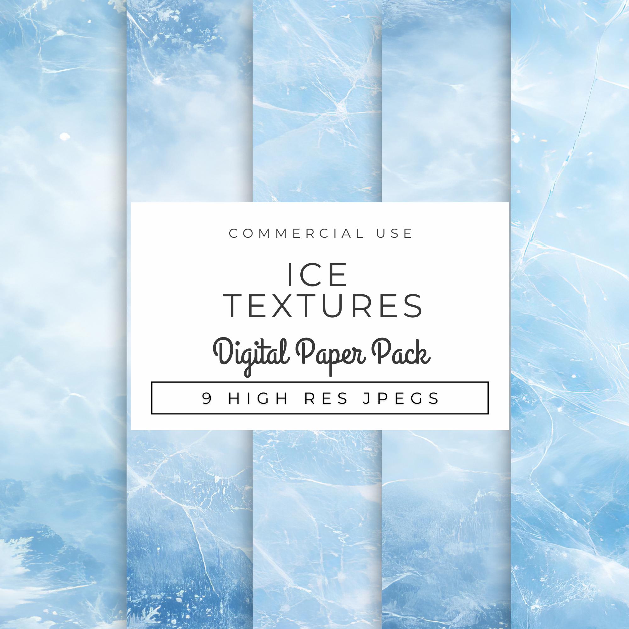 Watercolor Ice Digital Papers, Winter Icy Backgrounds, Blue Frozen ...
