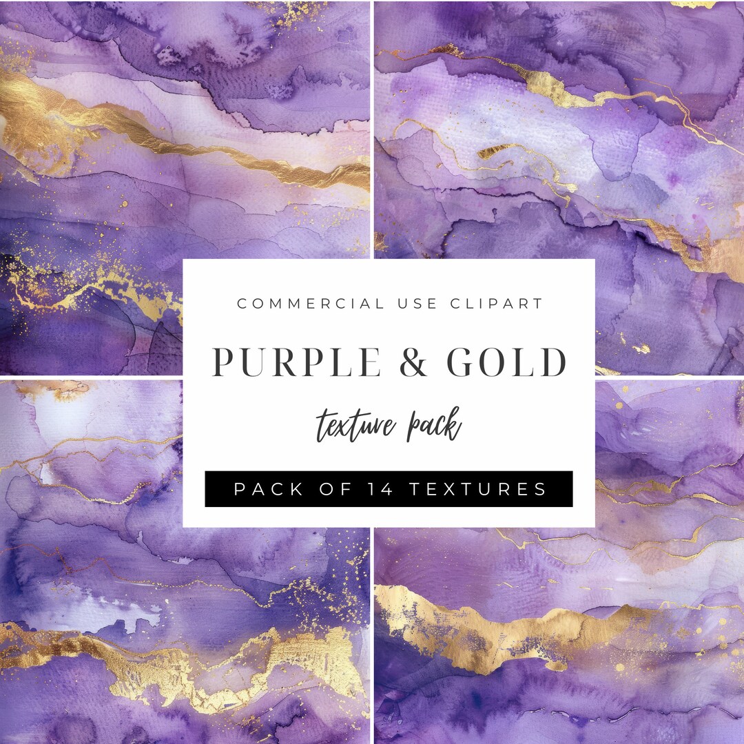 Purple and Gold Luxe Texture Pack INSTANT DOWNLOAD Chic Backgrounds for ...