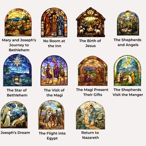 Stained Glass Nativity Story Clipart INSTANT DOWNLOAD Watercolor ...