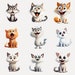 Quirky Cats Clipart INSTANT DOWNLOAD Cute Cat Portraits, Whimsical ...