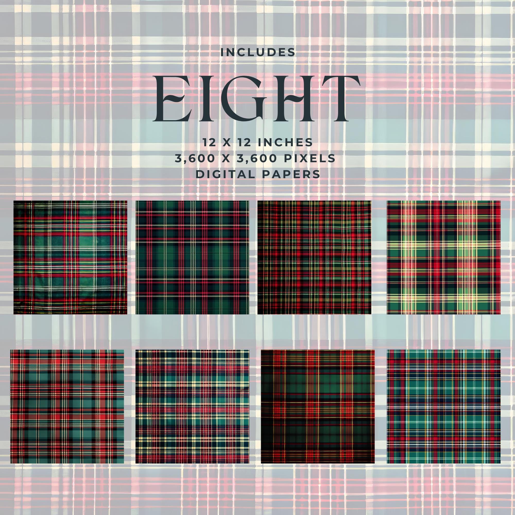 Vintage Tartan Digital Papers INSTANT DOWNLOAD Retro Scottish & Classic ...