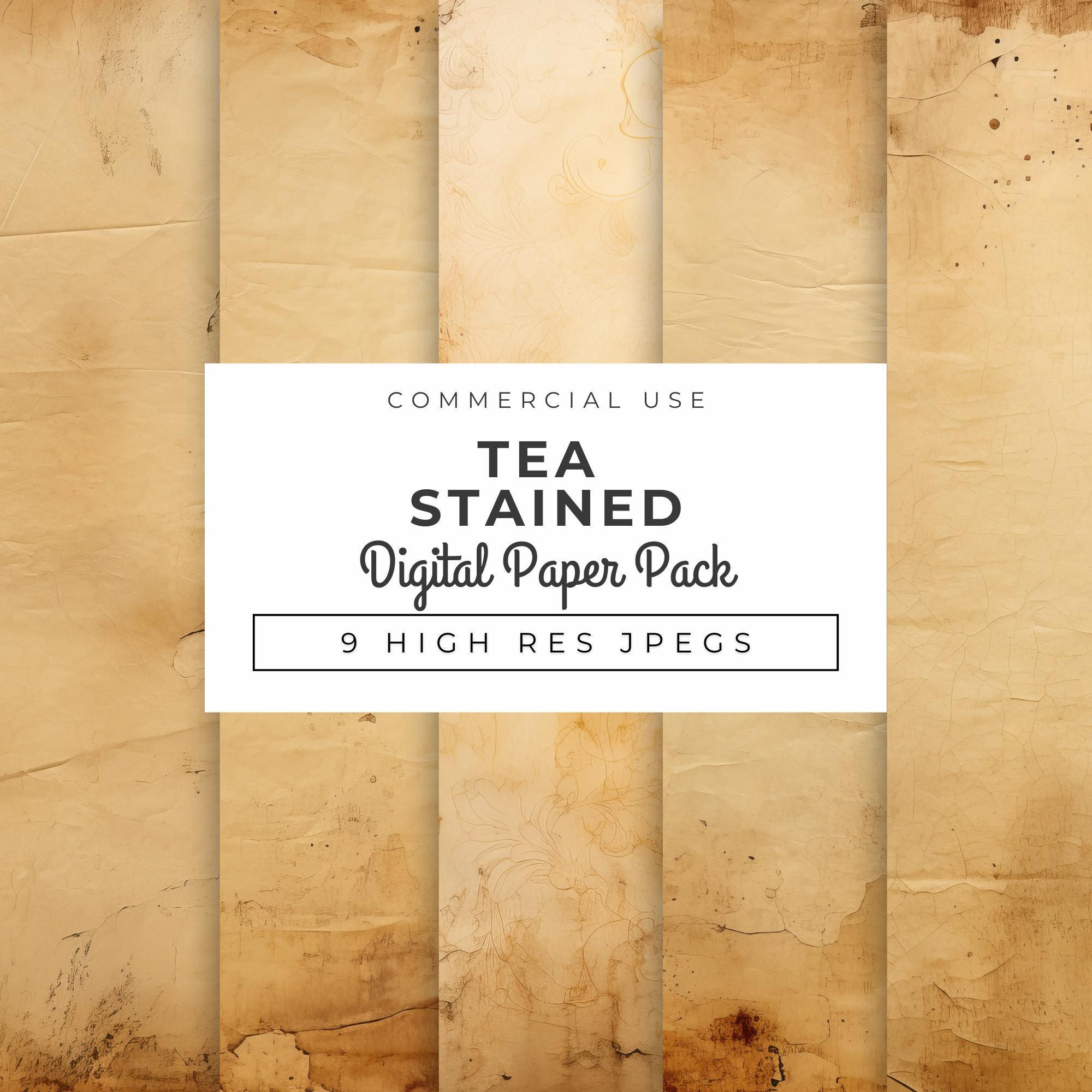 Tea Stained Digital Papers, Vintage Parchment Backgrounds, Antique Aged ...