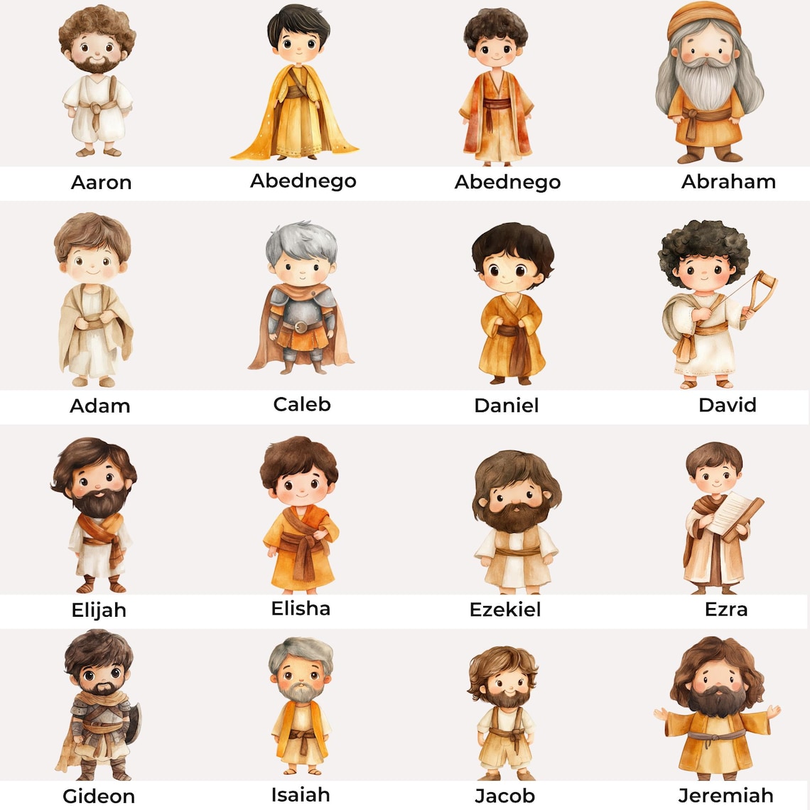 Biblical Characters Clipart DIGITAL DOWNLOAD Watercolor Men of the Old ...