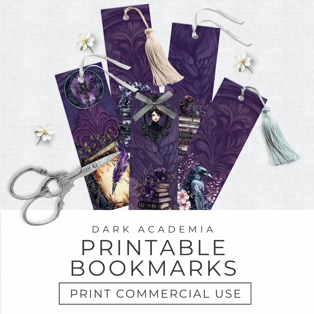 Dark Academia Printable Bookmarks, Instant Download, Gothic Aesthetic ...