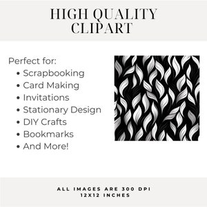 Black and White Digital Paper Pack INSTANT DOWNLOAD Monochrome Abstract ...