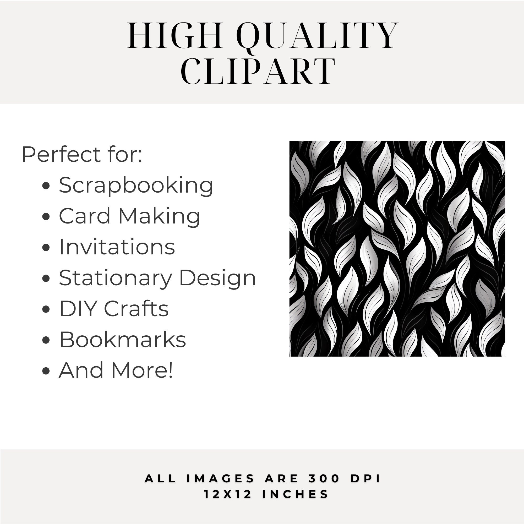 Black and White Digital Paper Pack INSTANT DOWNLOAD Monochrome Abstract ...