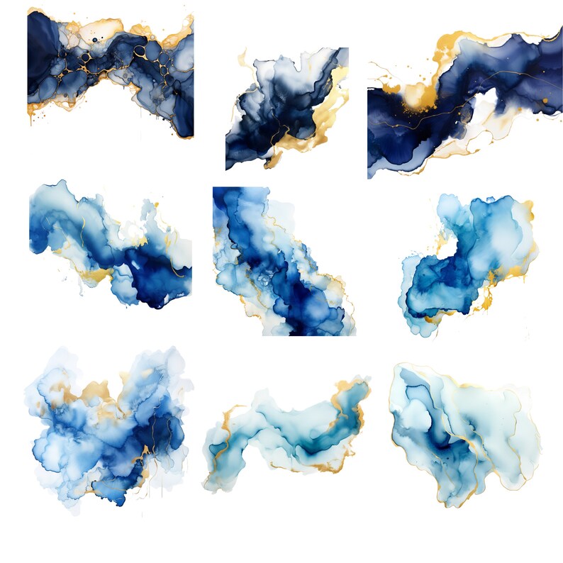 Acrylic Ink Splash Clipart INSTANT DOWNLOAD Abstract Splatter, Fluid ...