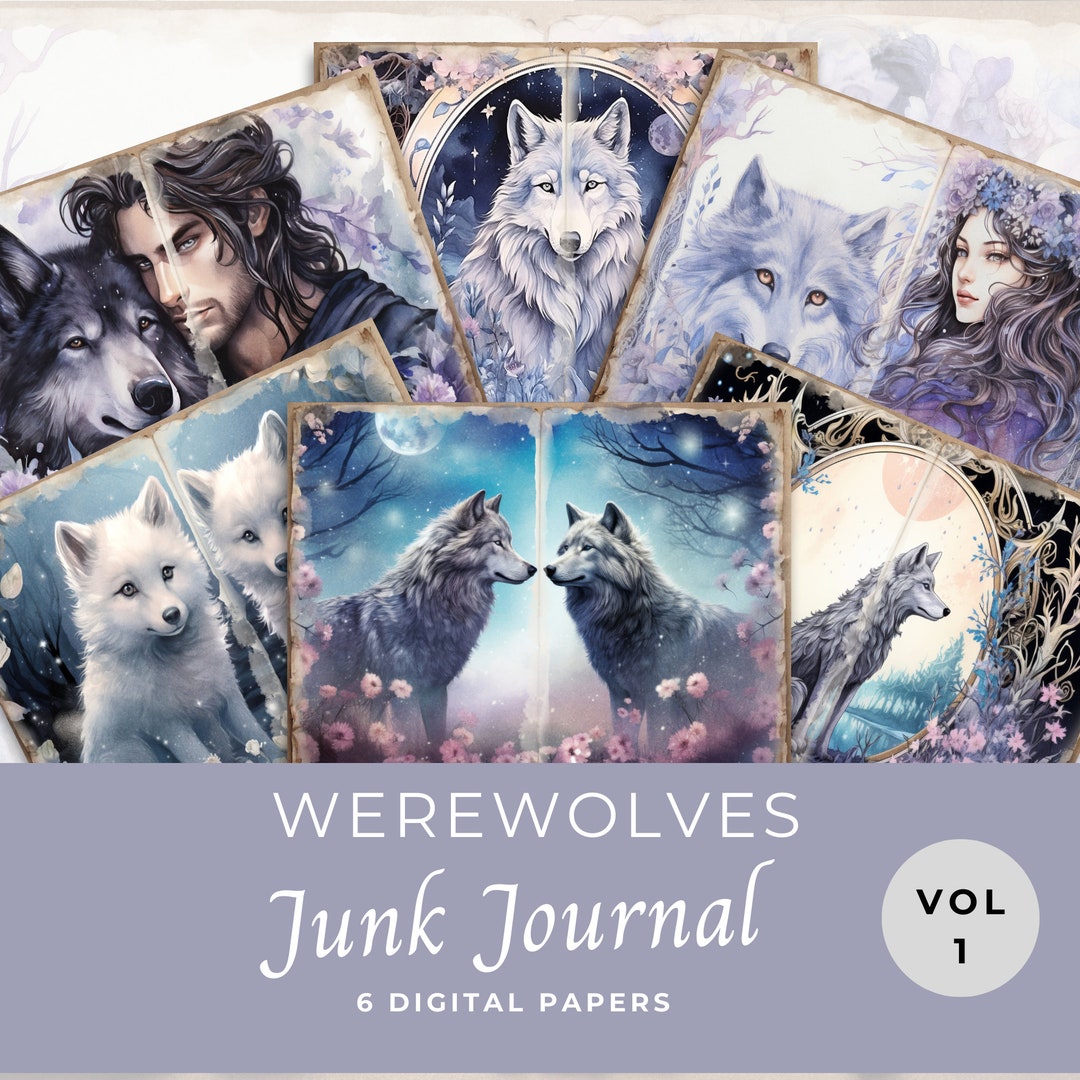 Enchanted Werewolves Junk Journal Papers 1, 6 Fantasy Digital Journal ...