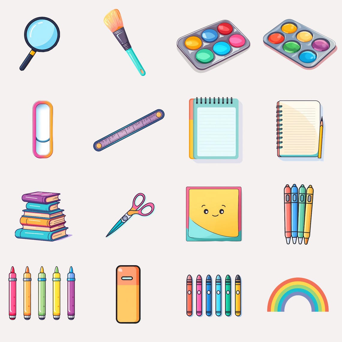 Cute School Supply Clipart INSTANT DOWNLOAD Back to School & Classroom ...