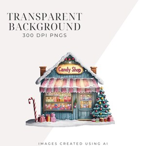 Christmas Candy Shop Clipart, Instant Download, Watercolor Holiday ...