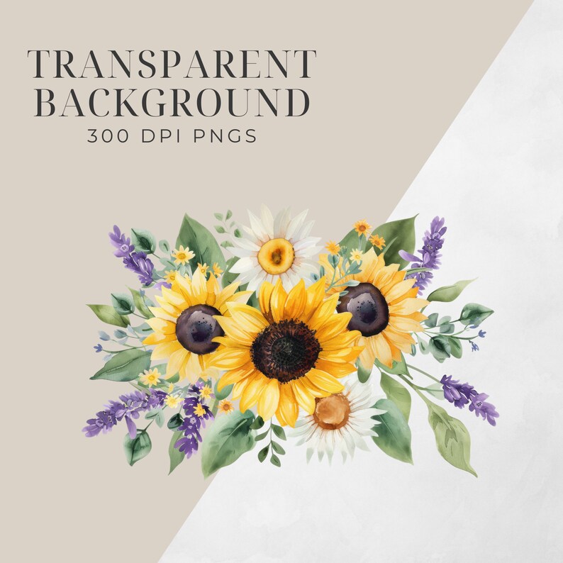Sunflower Watercolor & Floral Designs Collection INSTANT DOWNLOAD ...