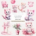 Cute Pink Kittens Clipart INSTANT DOWNLOAD Playful Watercolor Animals ...