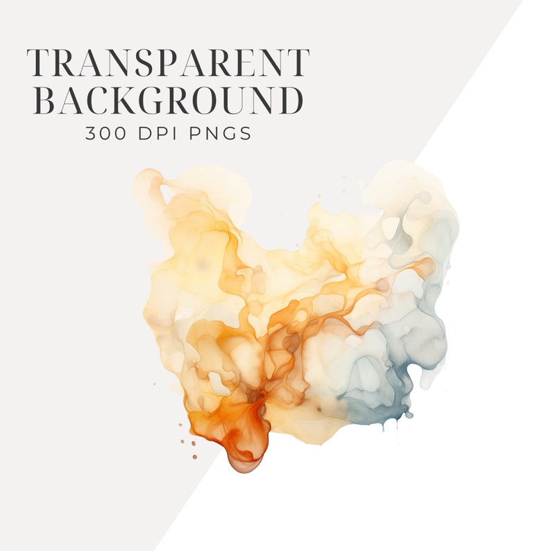 Neutral Watercolor Splashes & Paint Splatter Clipart INSTANT DOWNLOAD ...