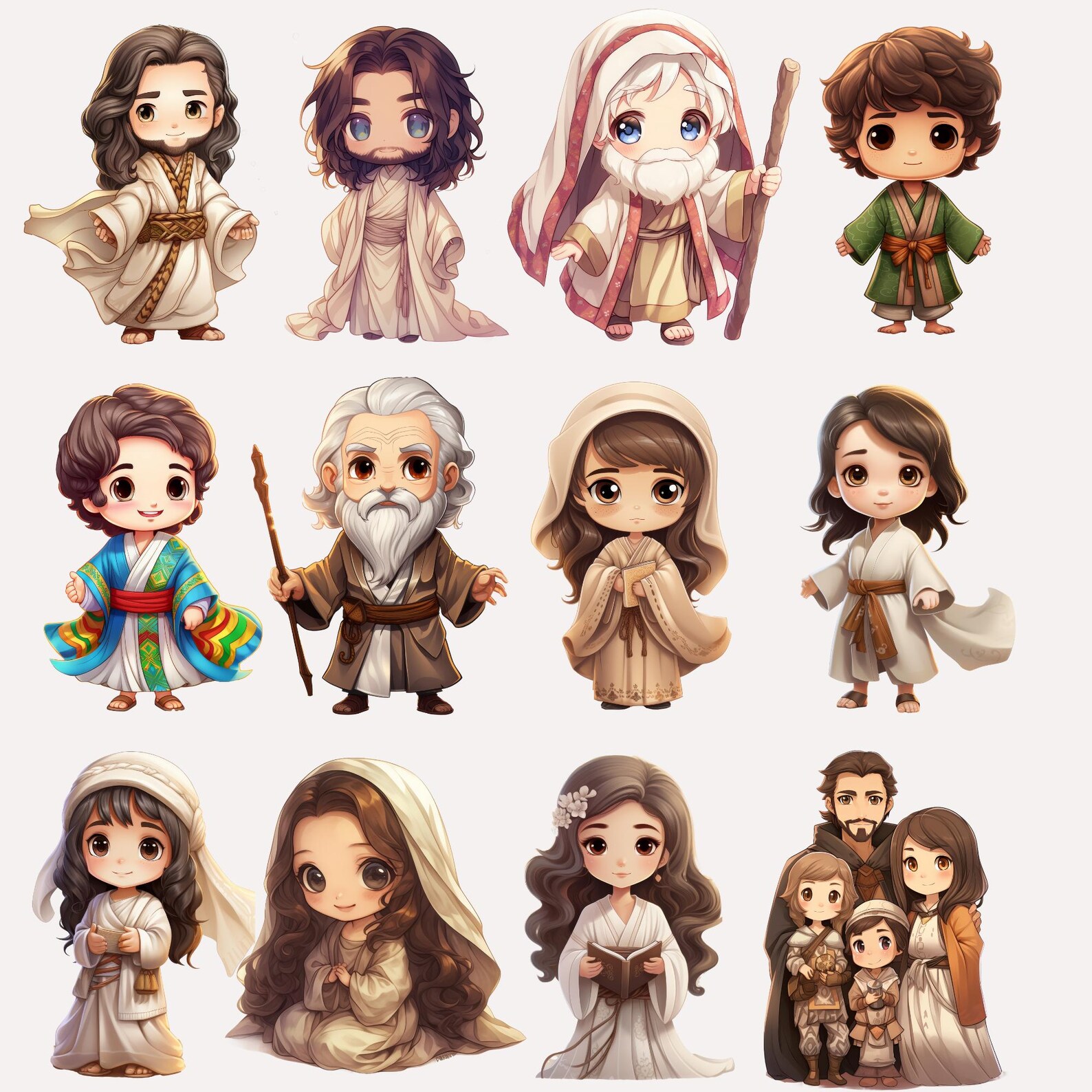 Biblical Characters Clipart INSTANT DOWNLOAD Sunday School Christianity ...
