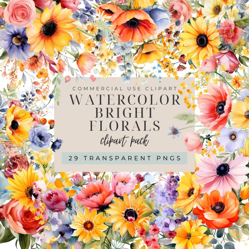 Bright Flowers - Etsy