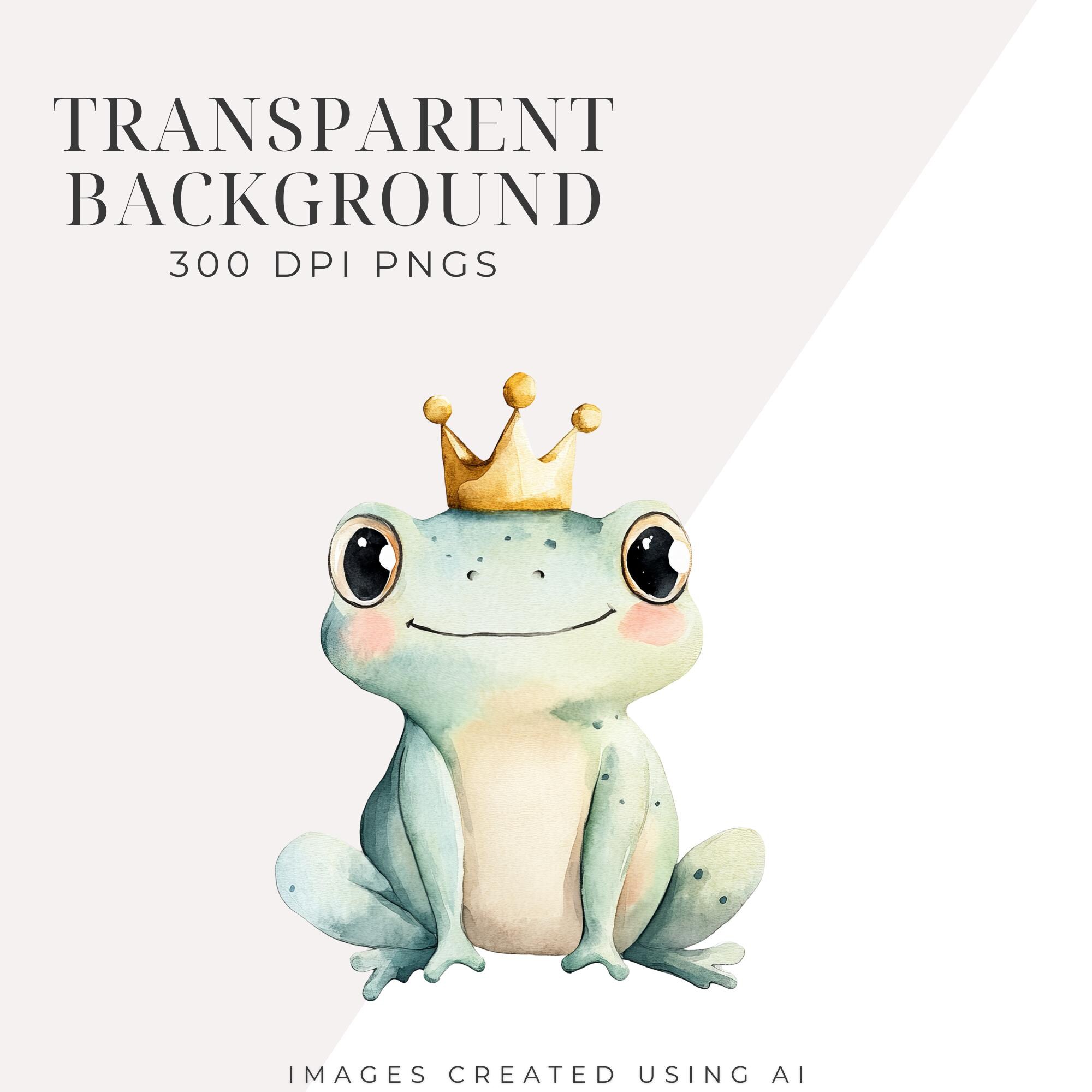 Watercolor Frog Prince Clipart, Instant Download, Fairy Tale, Princess ...