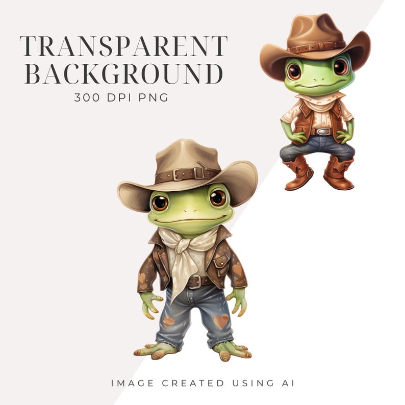 Western Cowboy Frog Clipart INSTANT DOWNLOAD Cute Watercolor Images ...