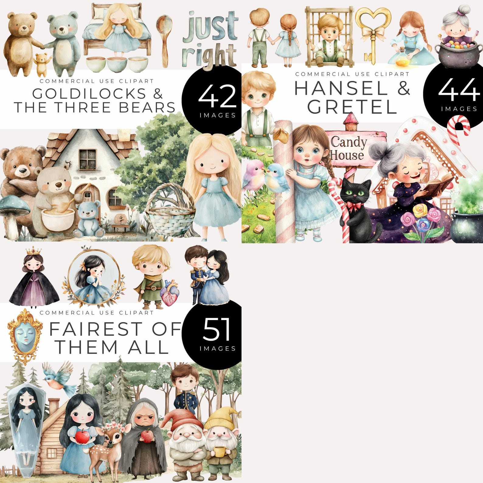 Fairytales Mega Clipart Bundle, Instant Download, Snow White ...